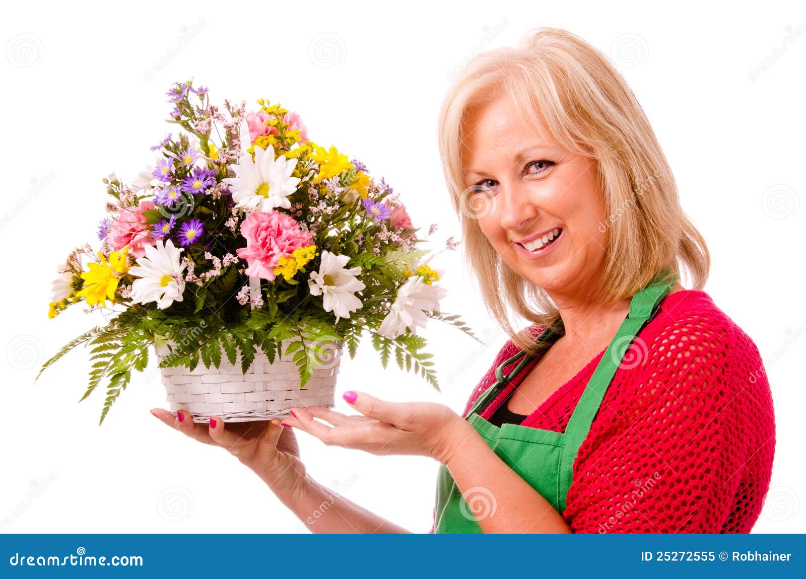 Portrait of Smiling Happy Florist Stock Image - Image of shot, flower ...
