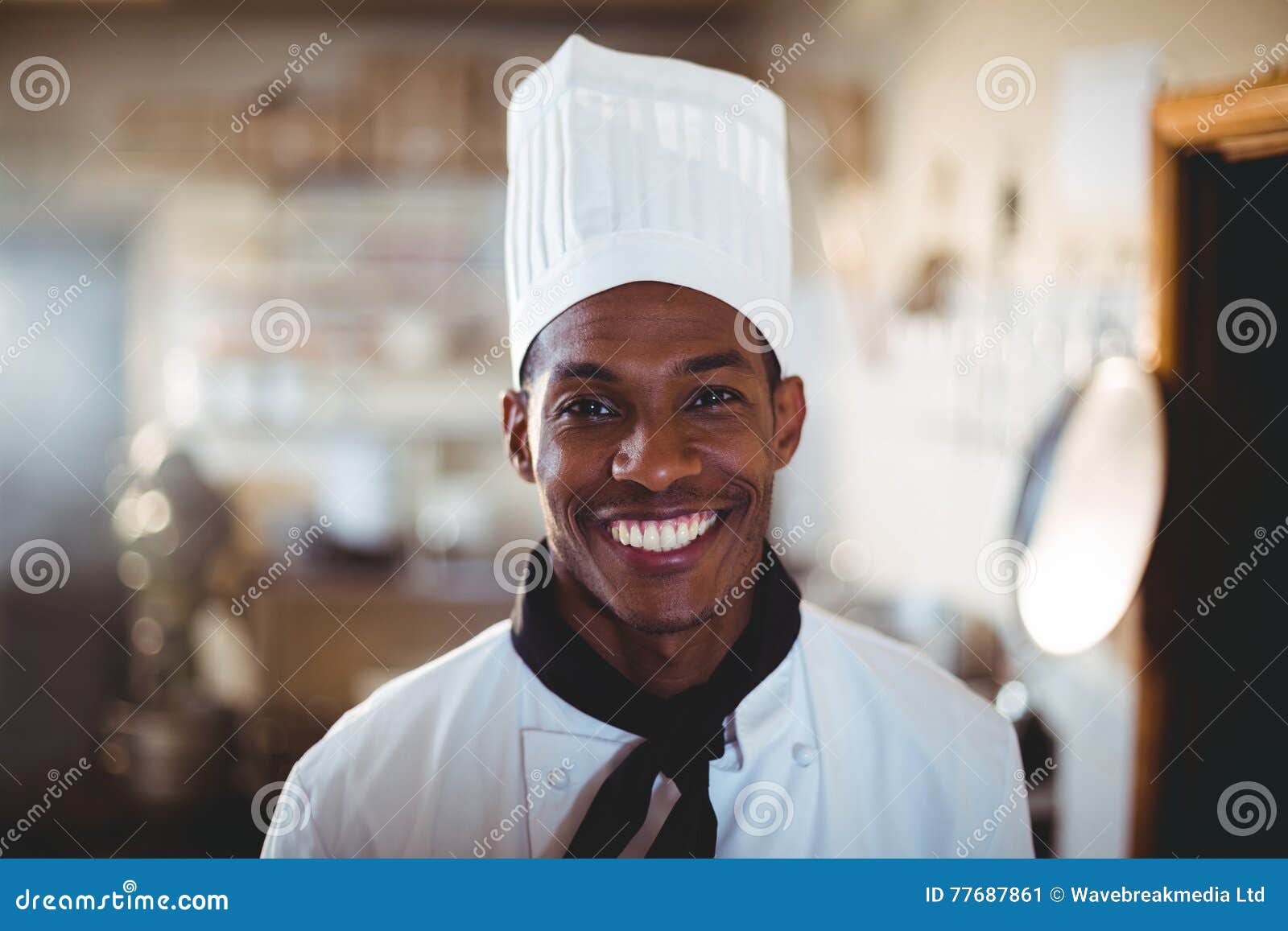 Portrait of Smiling Head Chef Stock Image - Image of shoulders, whites ...