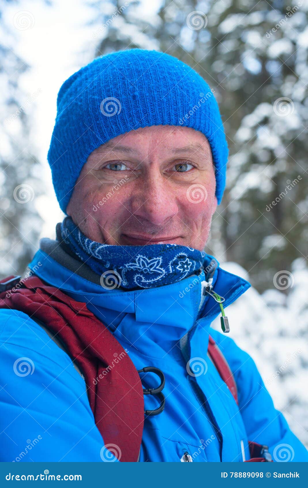 Portrait of smiling hiker stock photo. Image of healthy - 78889098