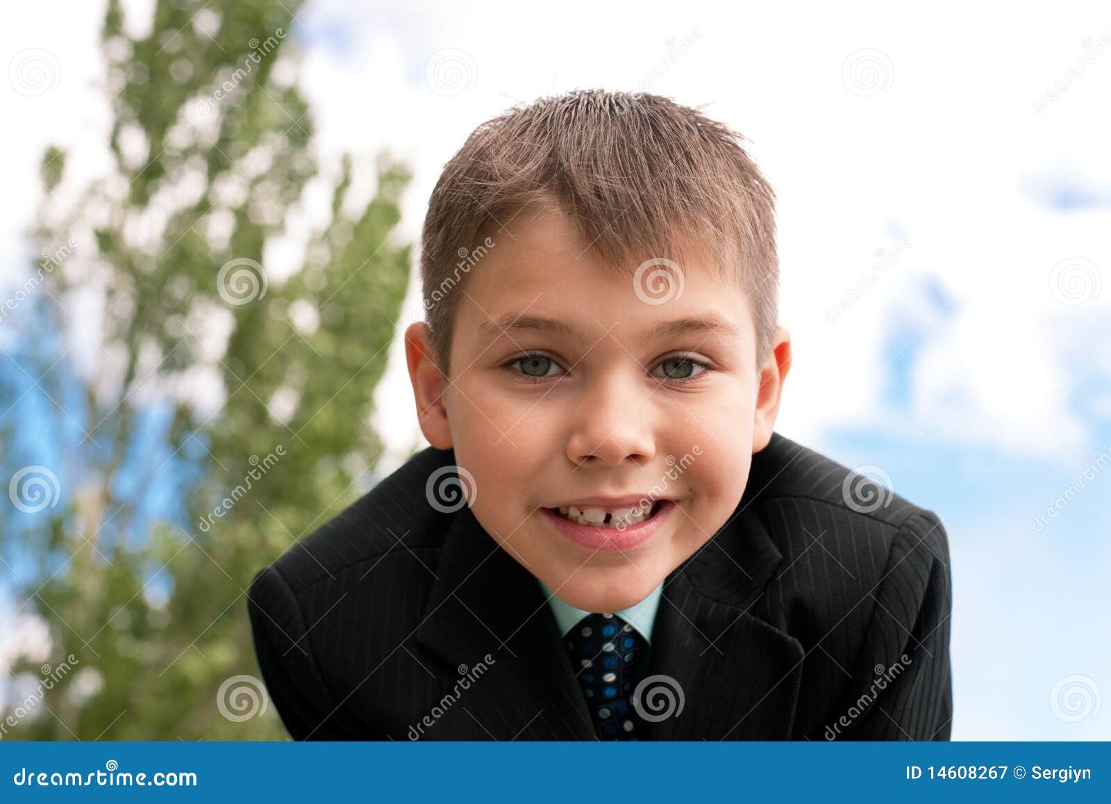 Portrait of a Smiling Kid Outside Stock Image - Image of laugh, outdoor ...
