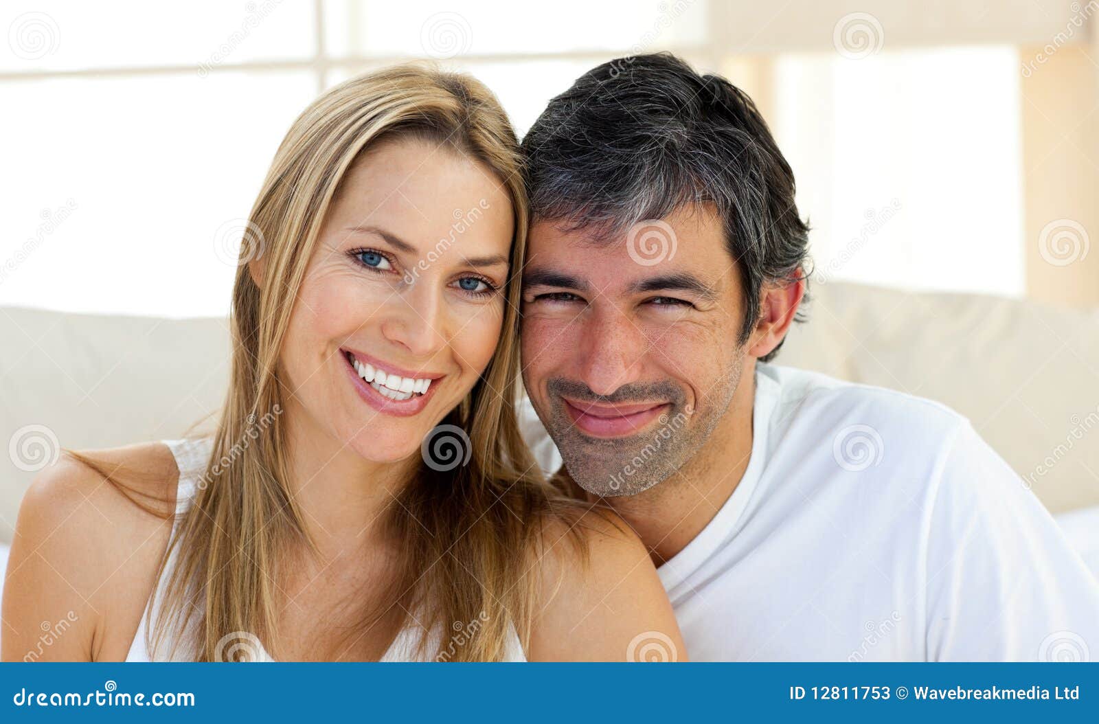 Portrait of smiling lovers stock image. Image of female - 12811753