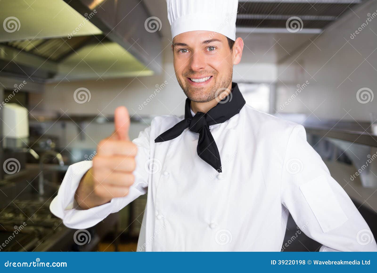 Portrait of a Smiling Male Cook Gesturing Thumbs Up Stock Photo - Image ...