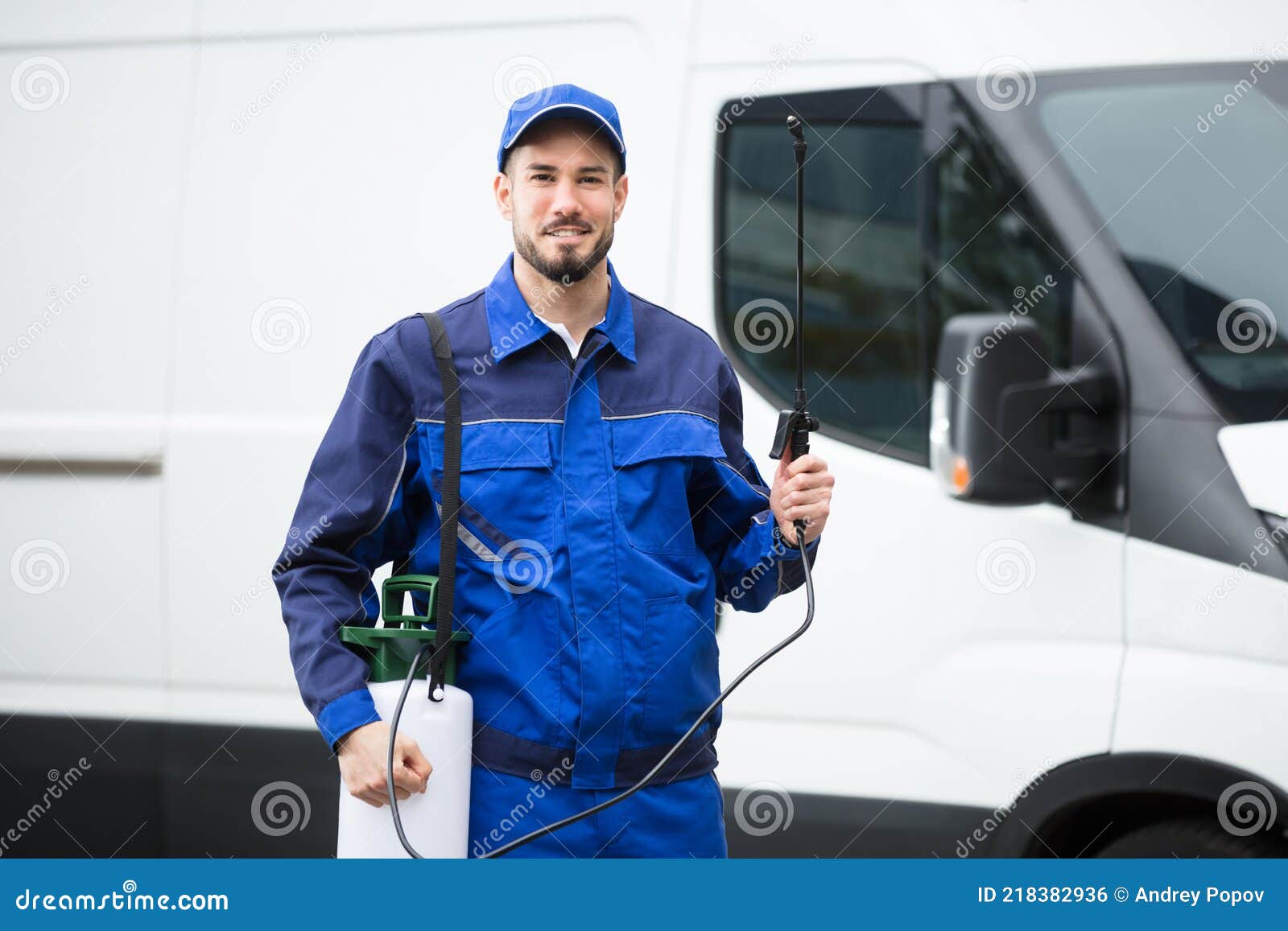 Portrait of a Smiling Male Pest Control Worker Stock Photo - Image of ...