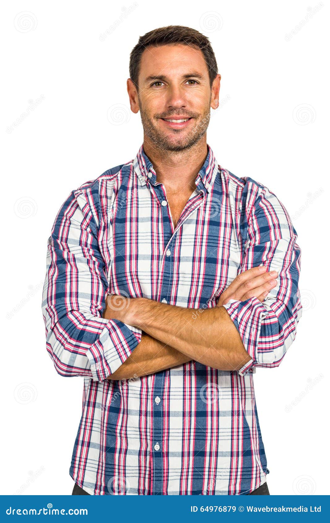 Portrait of Smiling Man with Arms Crossed Stock Image - Image of ...