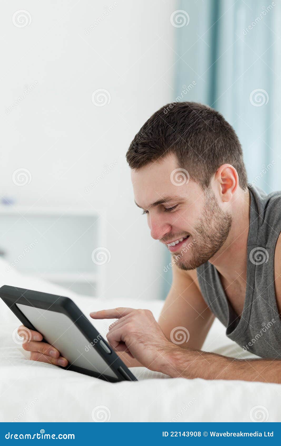 Portrait of a Smiling Man Using a Tablet Computer Stock Photo - Image ... Portrait of a Smiling Man Using a Tablet Computer Stock Photo - Image ...