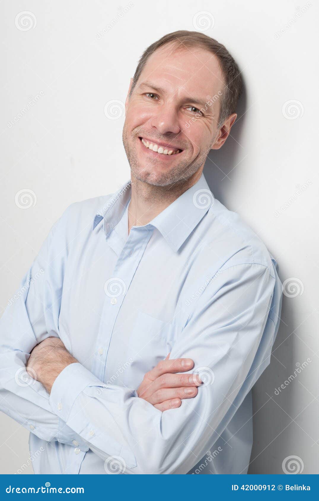 Portrait of the Smiling Man on White Background Stock Photo - Image of ...
