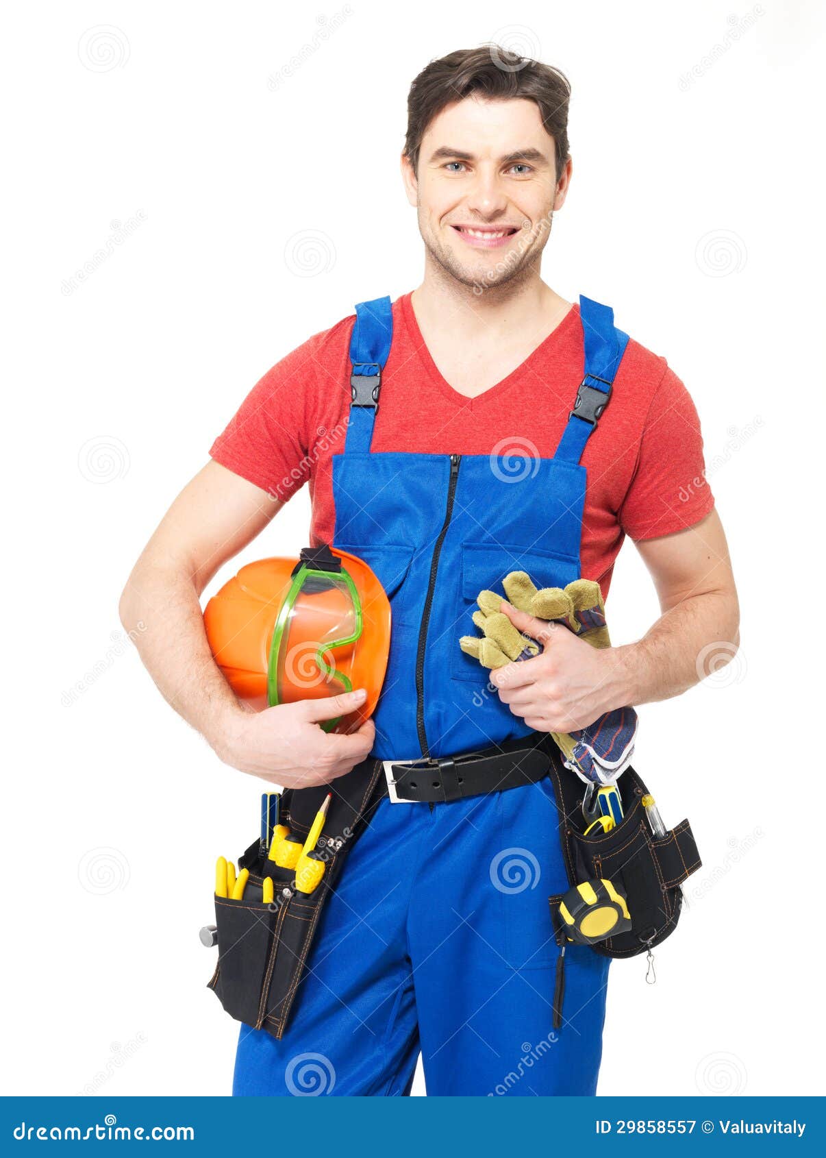 Portrait of Manual Worker with Tools Stock Image - Image of constructor ...