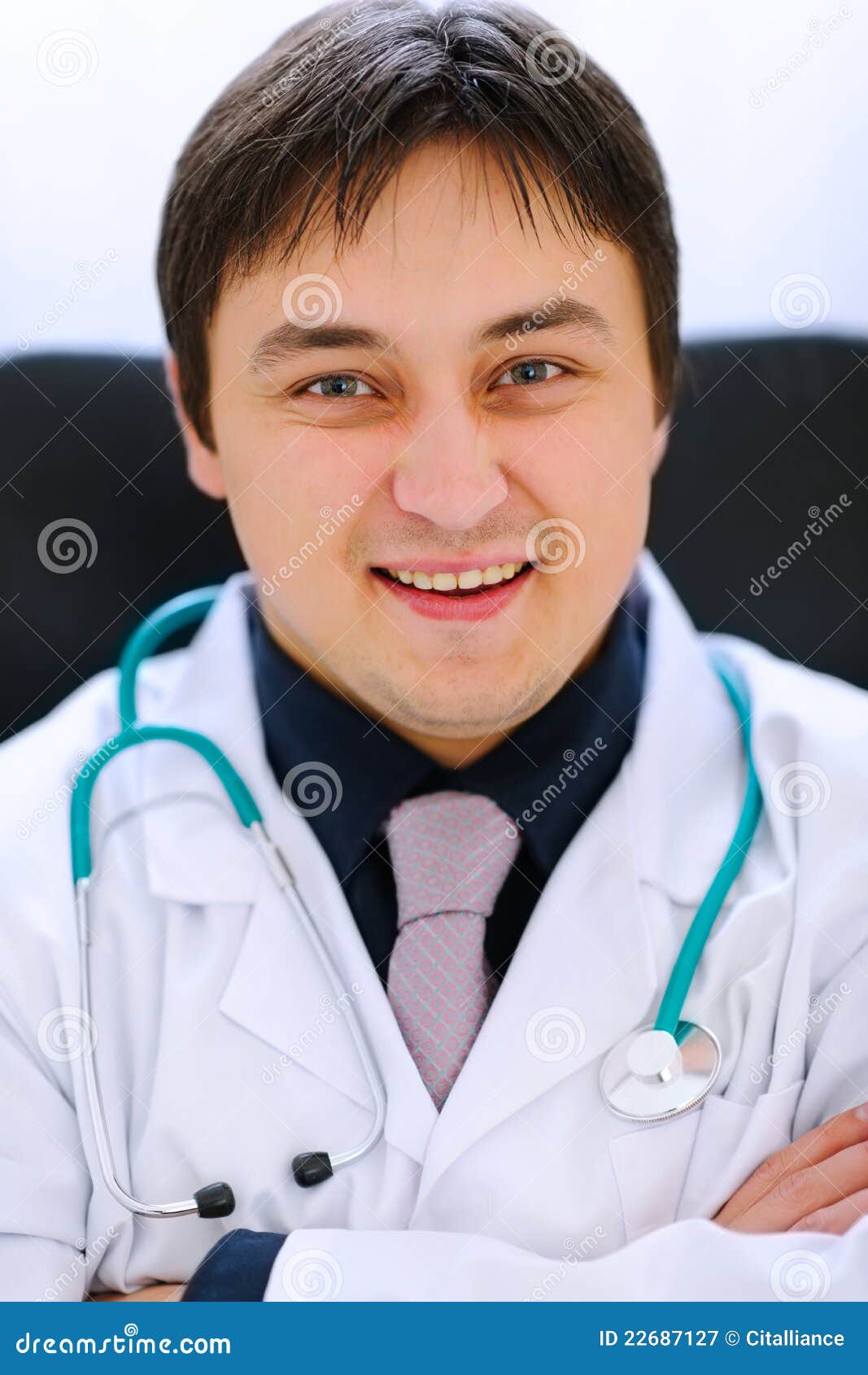 Portrait of Smiling Medical Doctor Stock Image - Image of desk, cure ...