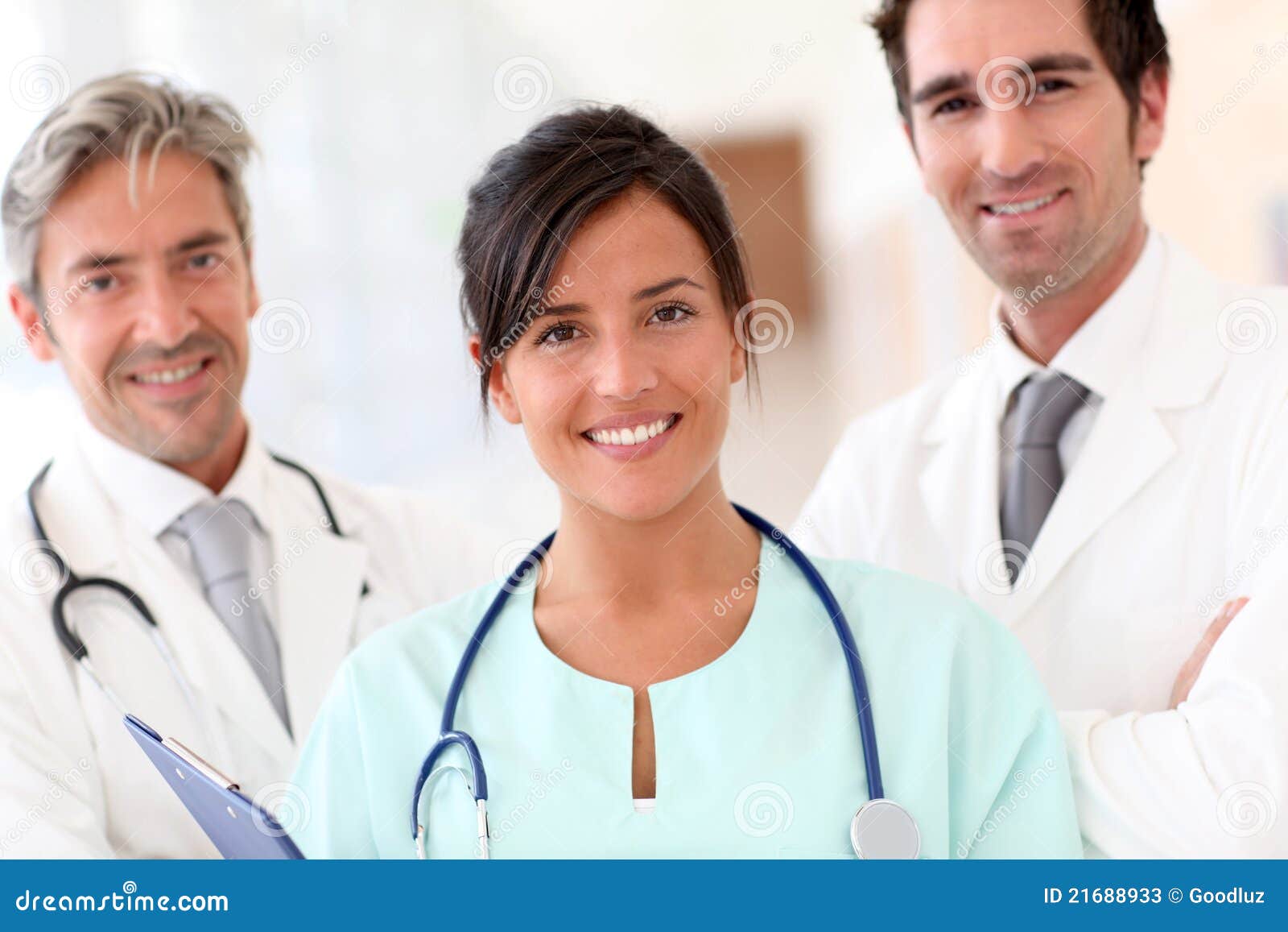Portrait of Smiling Medical Team Stock Image - Image of smiling ...
