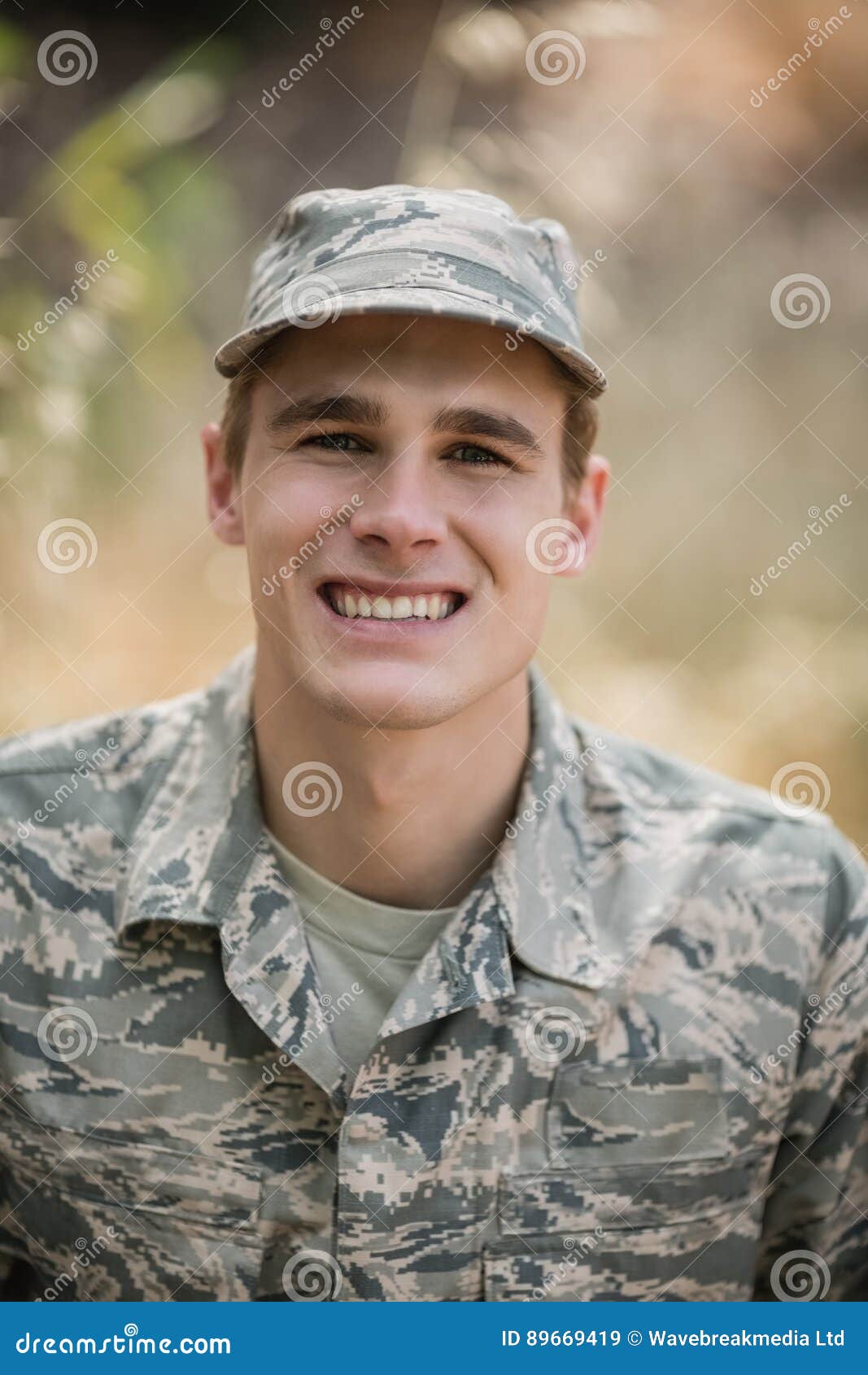 Portrait of Smiling Military Soldier Stock Image - Image of alertness ...