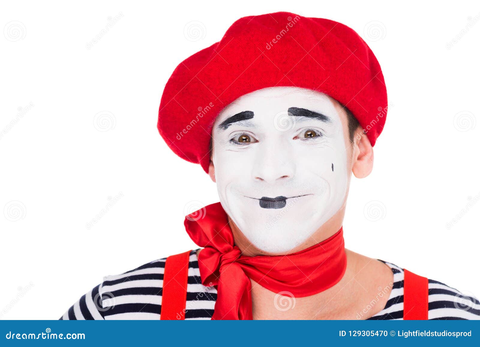 Portrait of Smiling Mime Looking at Camera Stock Photo - Image of mimic ...