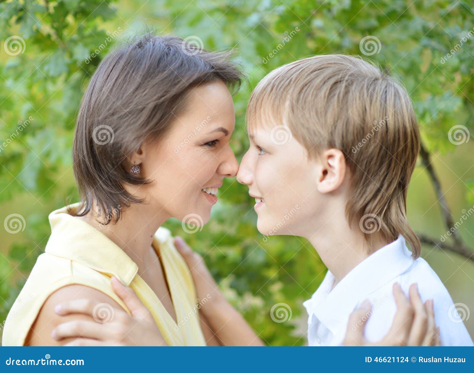 Portrait of a Smiling Mother Stock Photo - Image of outside, outdoors ...