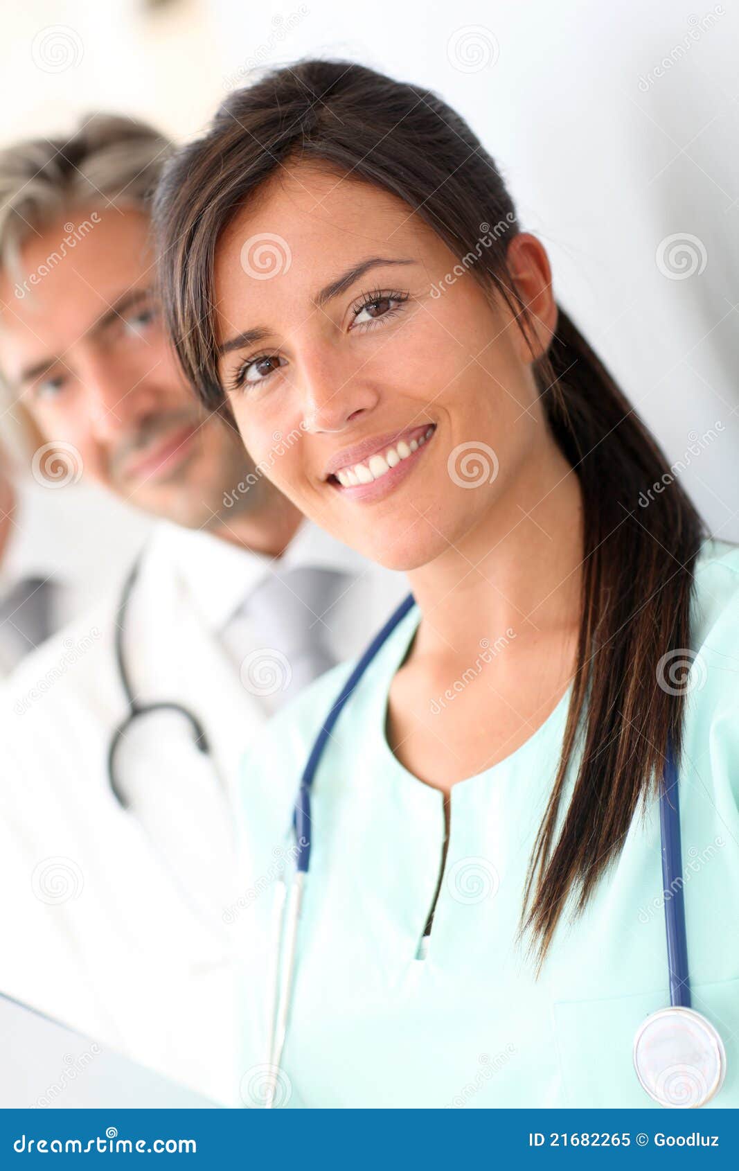 Portrait of smiling nurse stock image. Image of professional - 21682265