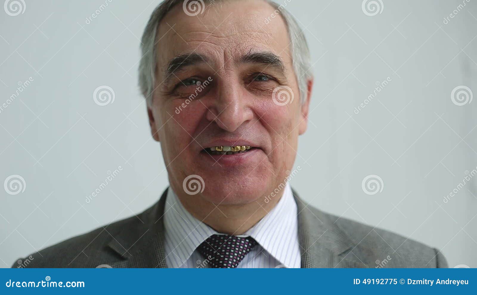 Portrait of the Smiling Old Man with Gold Teeth Stock Video - Video of ...