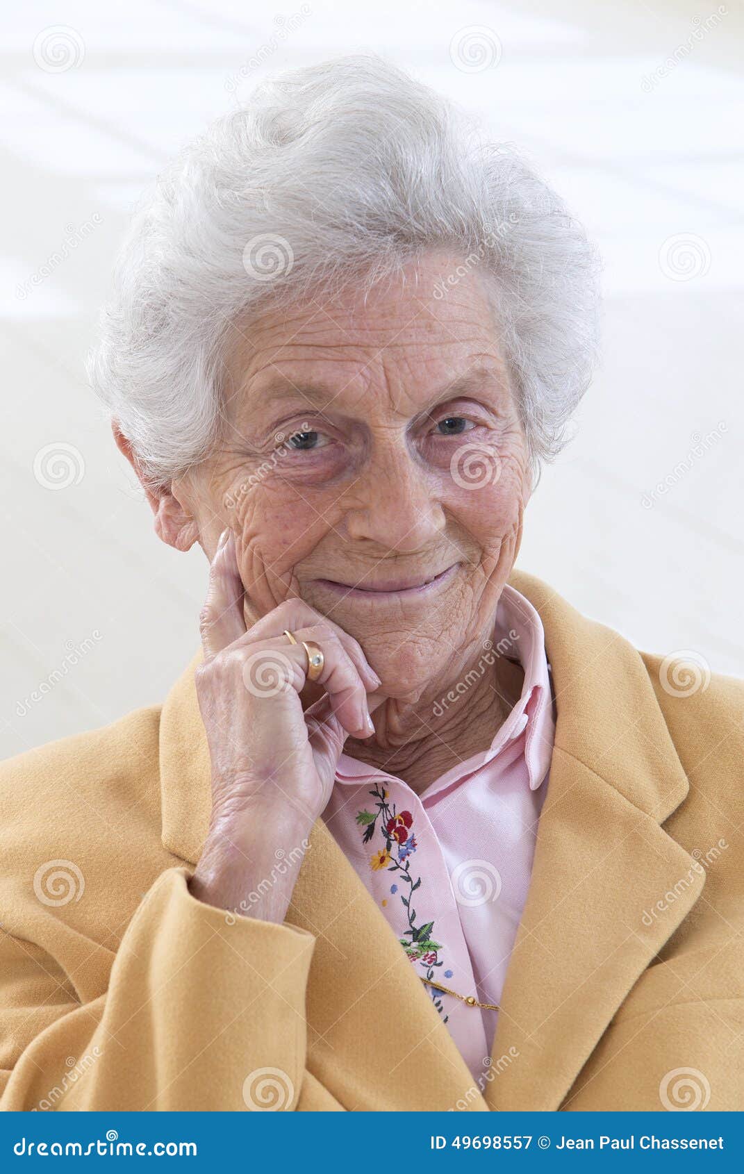 Portrait of a Smiling Old Woman Stock Image - Image of beautiful ...