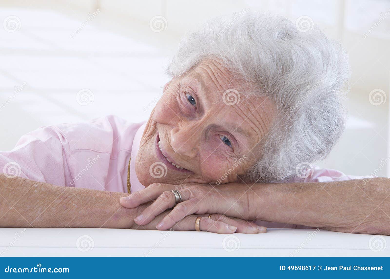 Portrait of a Smiling Old Woman Stock Image - Image of happiness ...