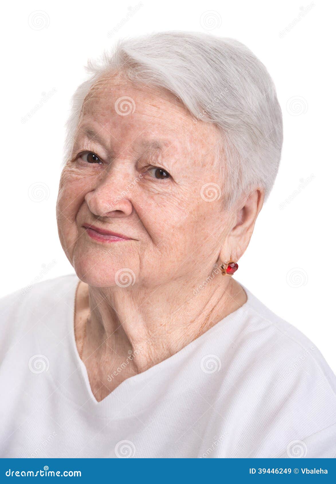 Portrait of Smiling Old Woman Stock Image - Image of studio, lifestyles ...