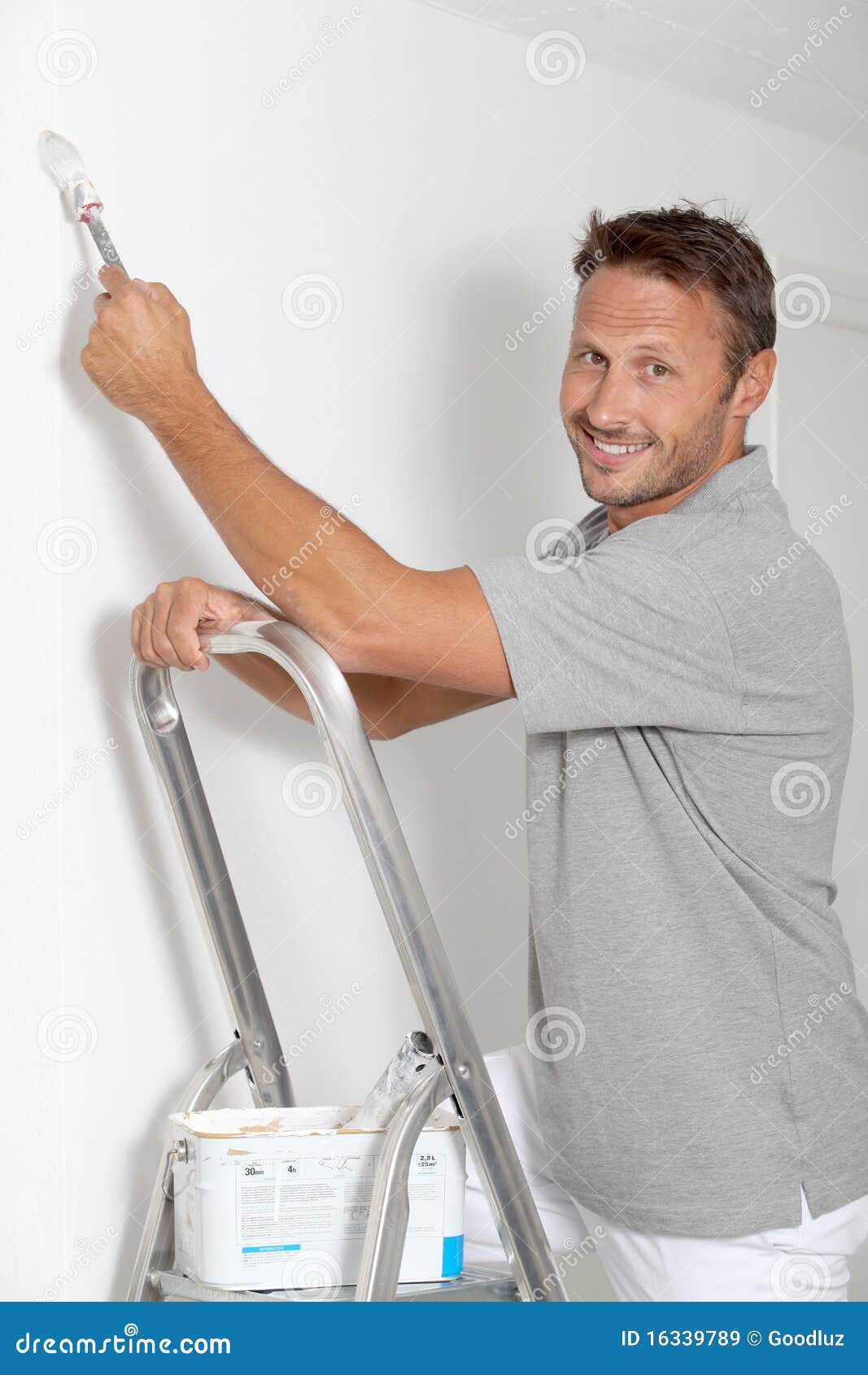 Portrait of Smiling Painter Stock Image - Image of painter, hobby: 16339789