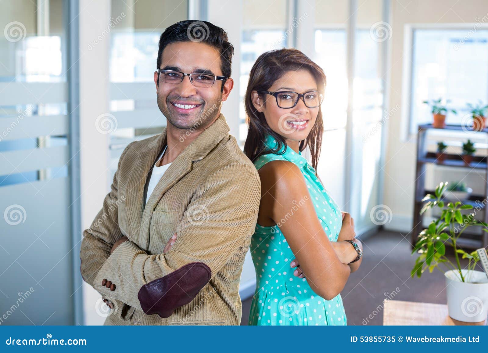 Portrait of Smiling Partners Posing Together Stock Image - Image of ...