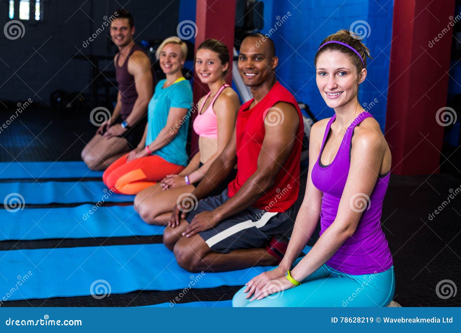 People Kneeling In Front Of Barbells Stock Photo | CartoonDealer.com ...