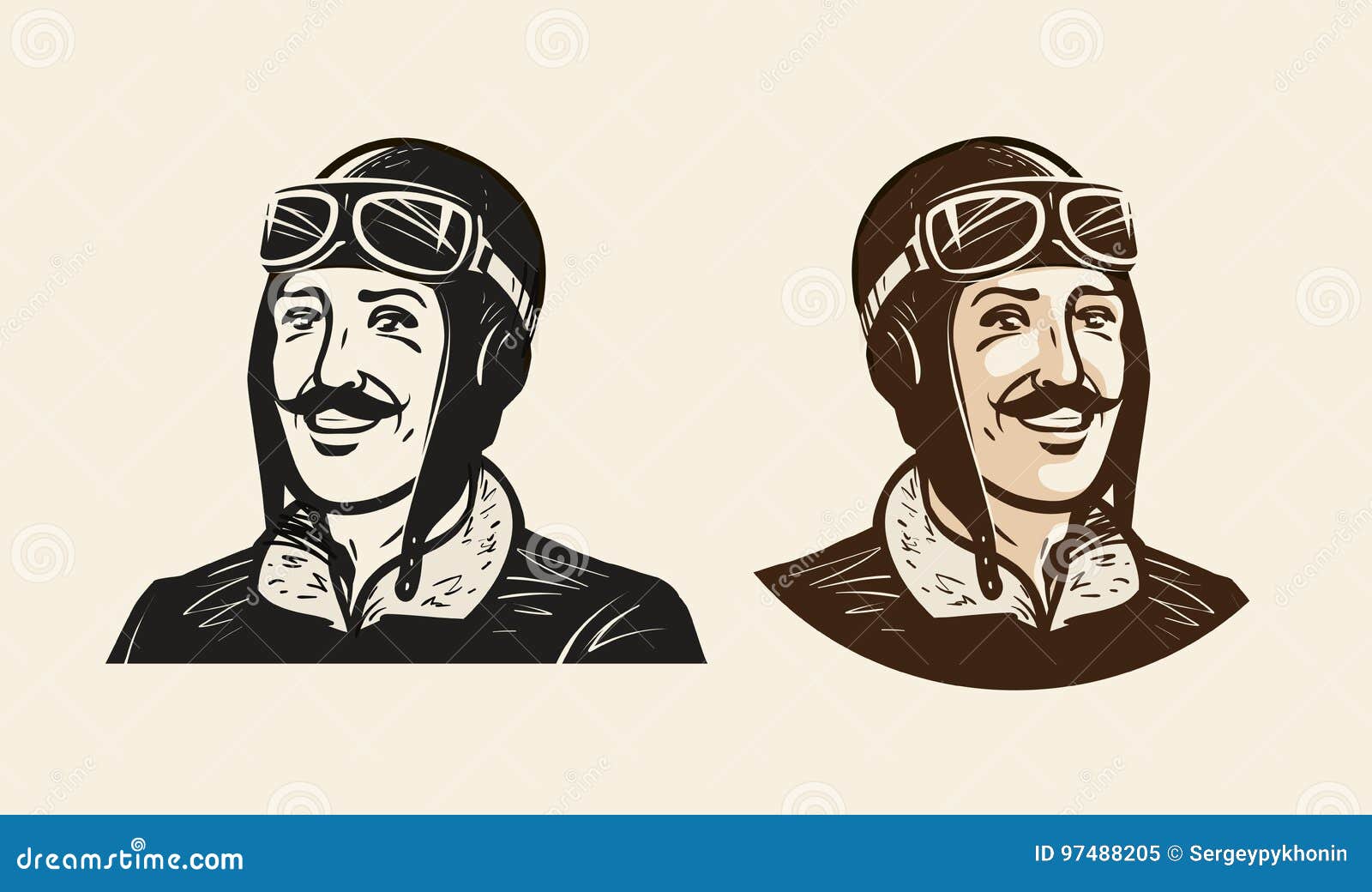 Smiling Pilot Holding His Hat By Hand. Professional Aviator. Captain Of ...