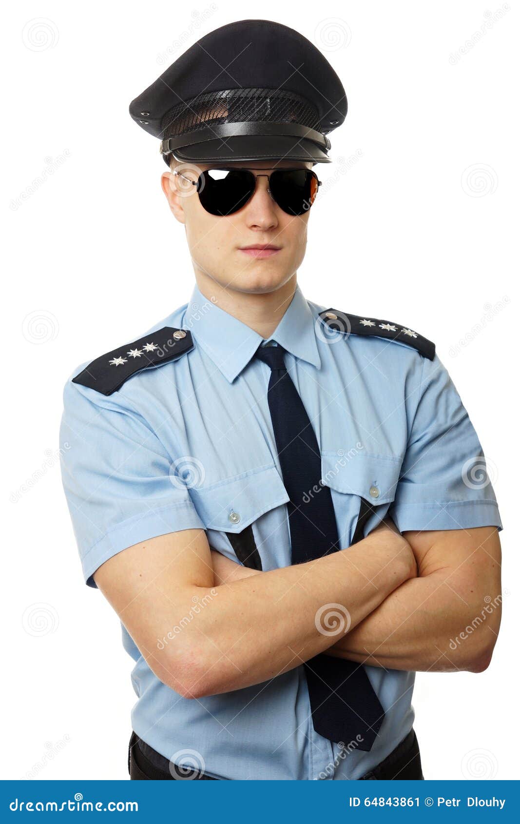 Portrait of Smiling Policeman Stock Image - Image of people, industrial ...