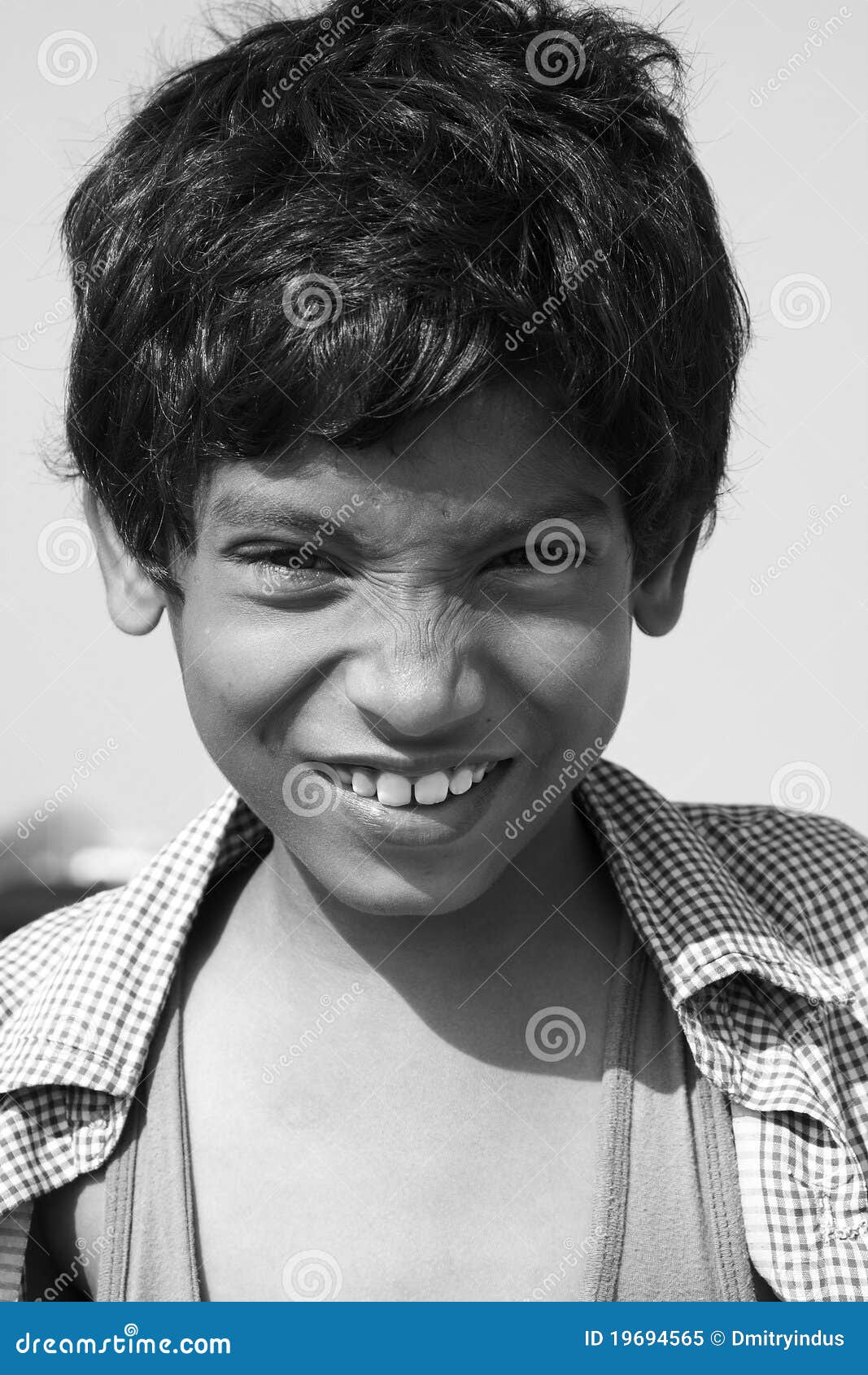 Portrait of Smiling Poor Boy Editorial Image - Image of emotion, black ...