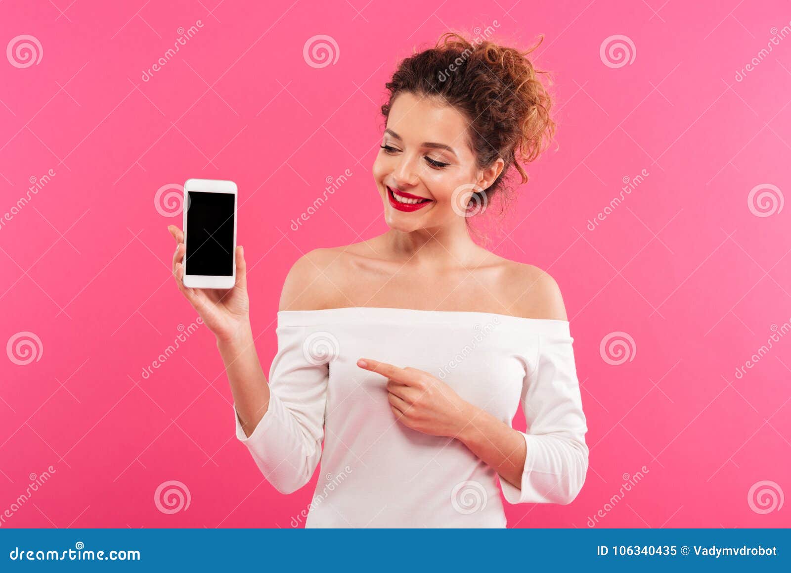 Portrait Of A Smiling Pretty Girl Pointing Finger Stock Image - Image ... Portrait Of A Smiling Pretty Girl Pointing Finger Stock Image - Image ...