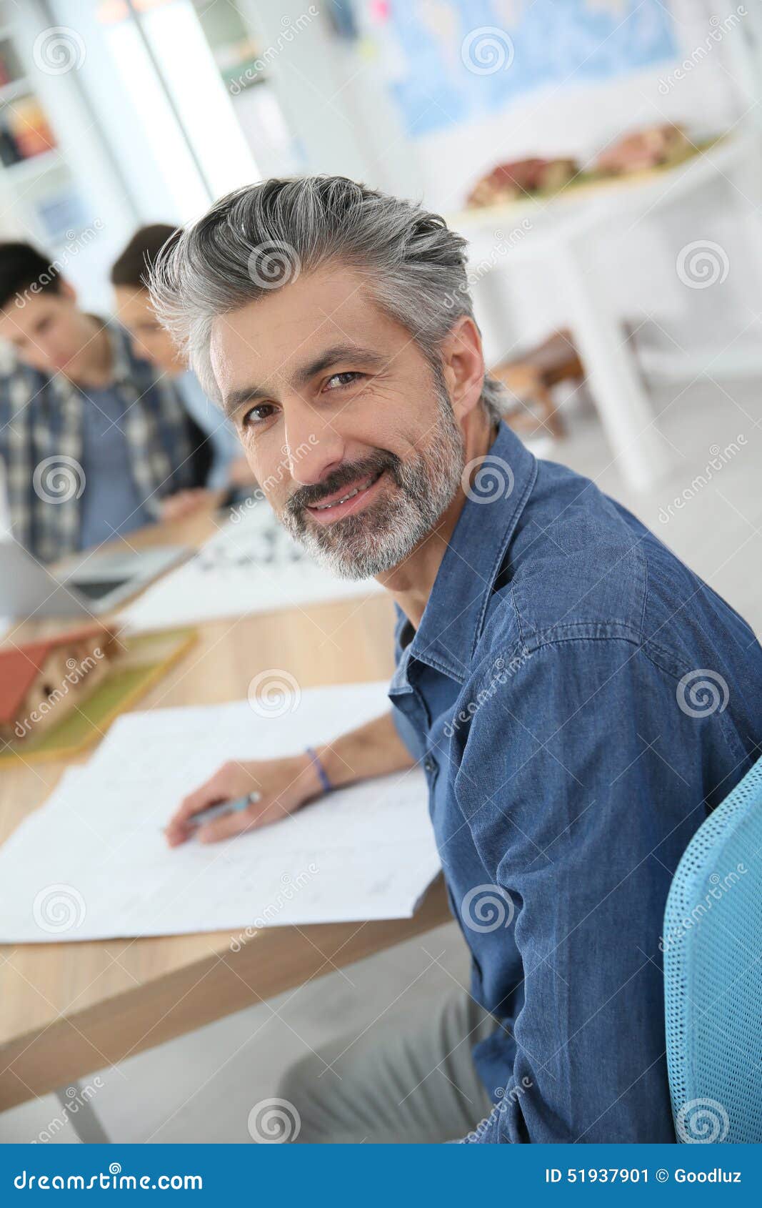 Portrait of Smiling Professor in Architecture Stock Image - Image of ...