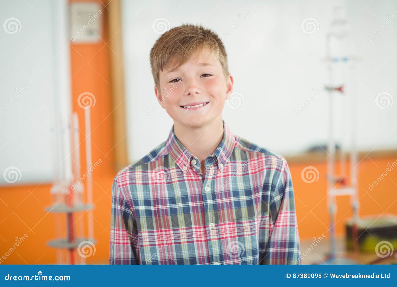 Portrait of Smiling Schoolboy Stock Photo - Image of attentive, happy ...
