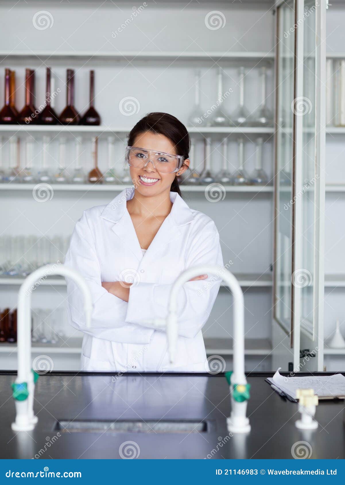 Portrait of a Smiling Science Student Posing Stock Image - Image of ...