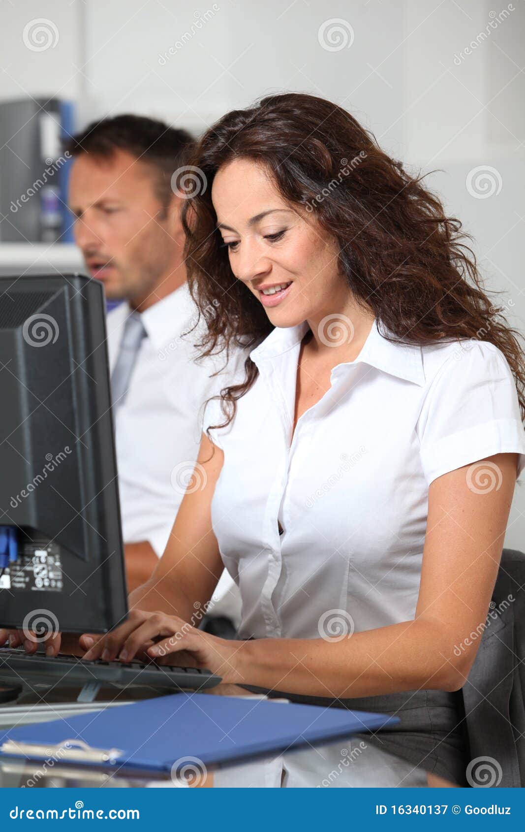 Portrait Of Smiling Secretary Stock Image - Image of businesswoman ...
