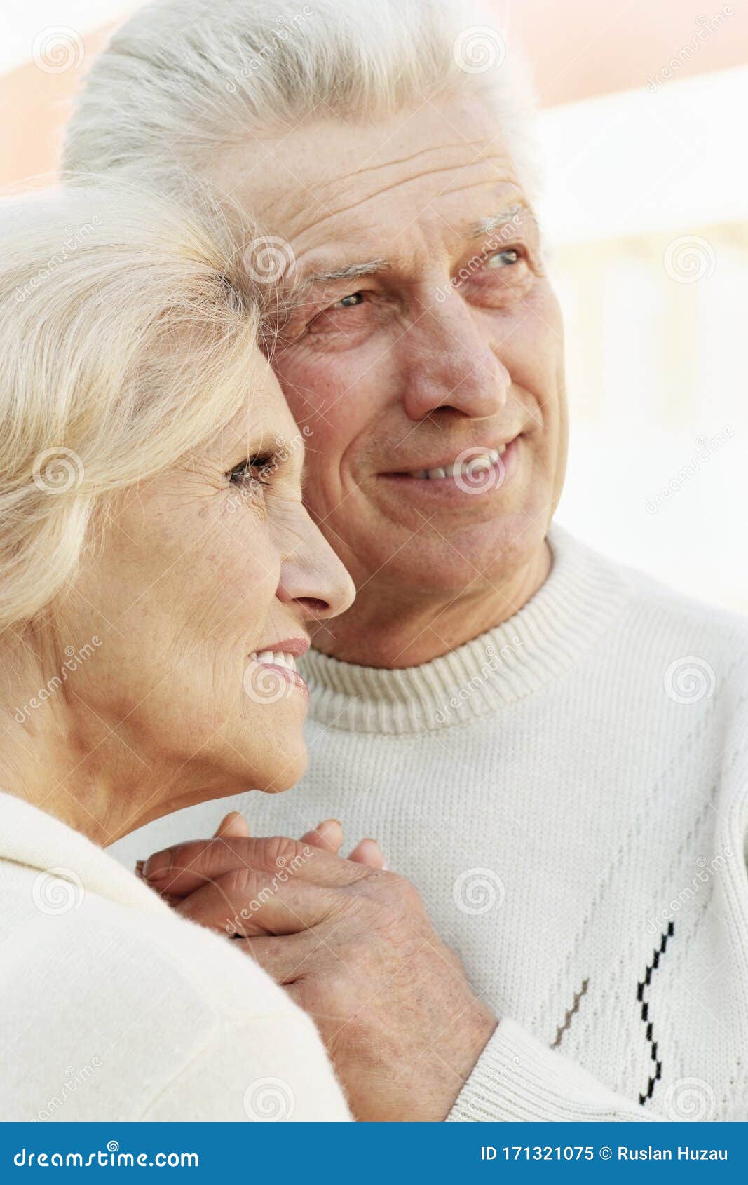 Portrait Of A Smiling Senior Couple Hugging Stock Image Image Of