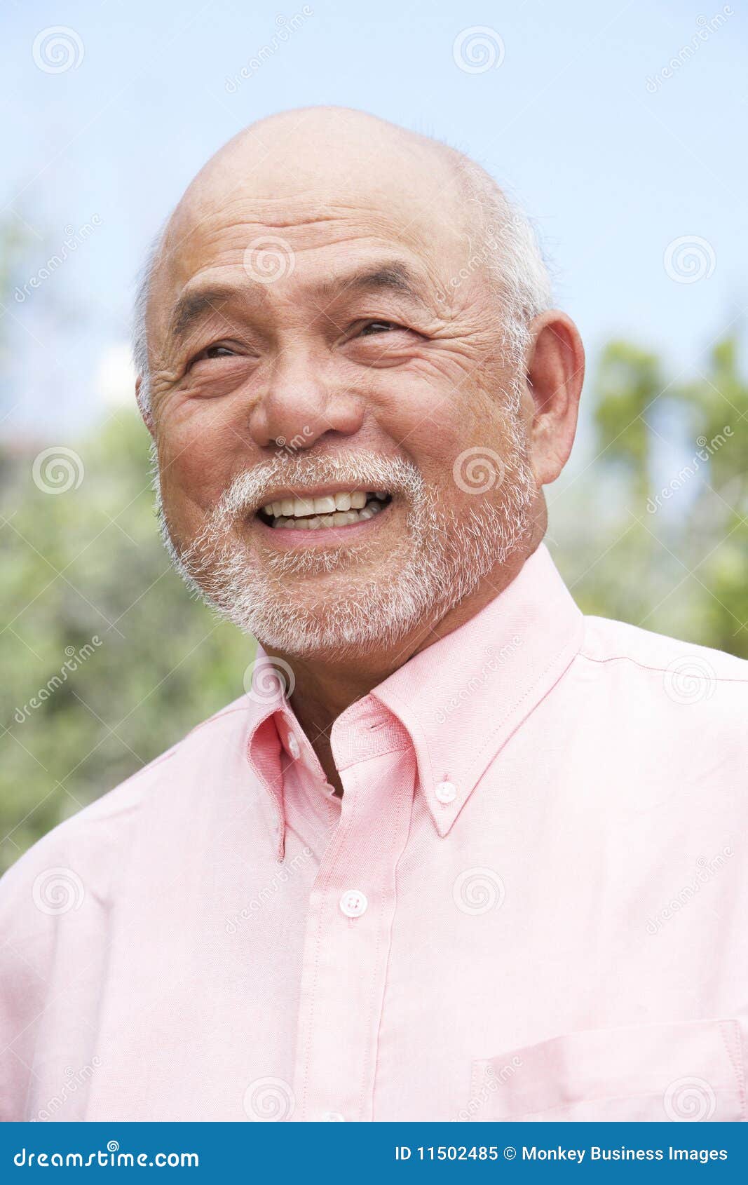 Portrait of Smiling Senior Man Stock Image - Image of asian, quarter ...