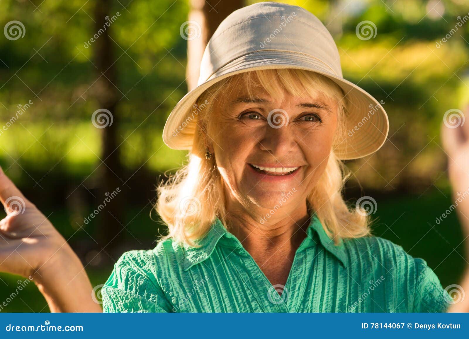 Portrait Of Smiling Senior Woman Stock Image Image Of Park