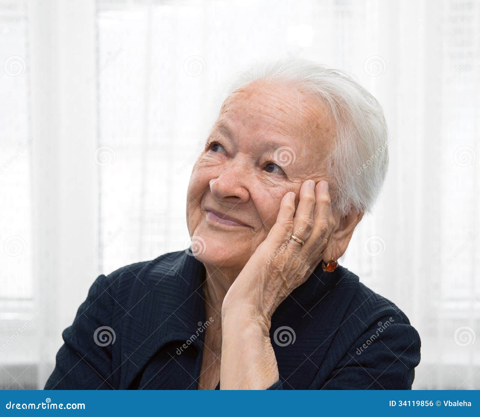 Portrait of Smiling Senior Woman Stock Photo - Image of grandmother ...