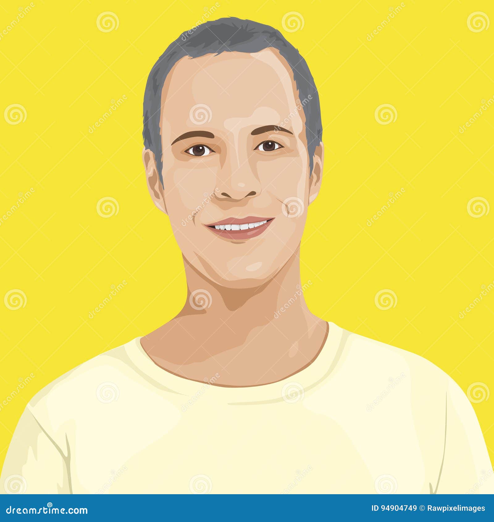 Portrait of Smiling Smart Man Stock Illustration - Illustration of ...