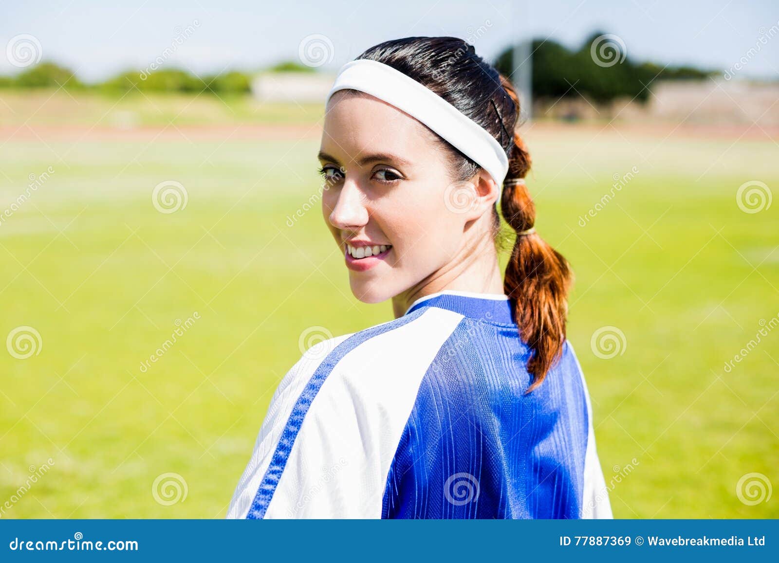 Portrait of Smiling Soccer Player Stock Image - Image of challenge ...