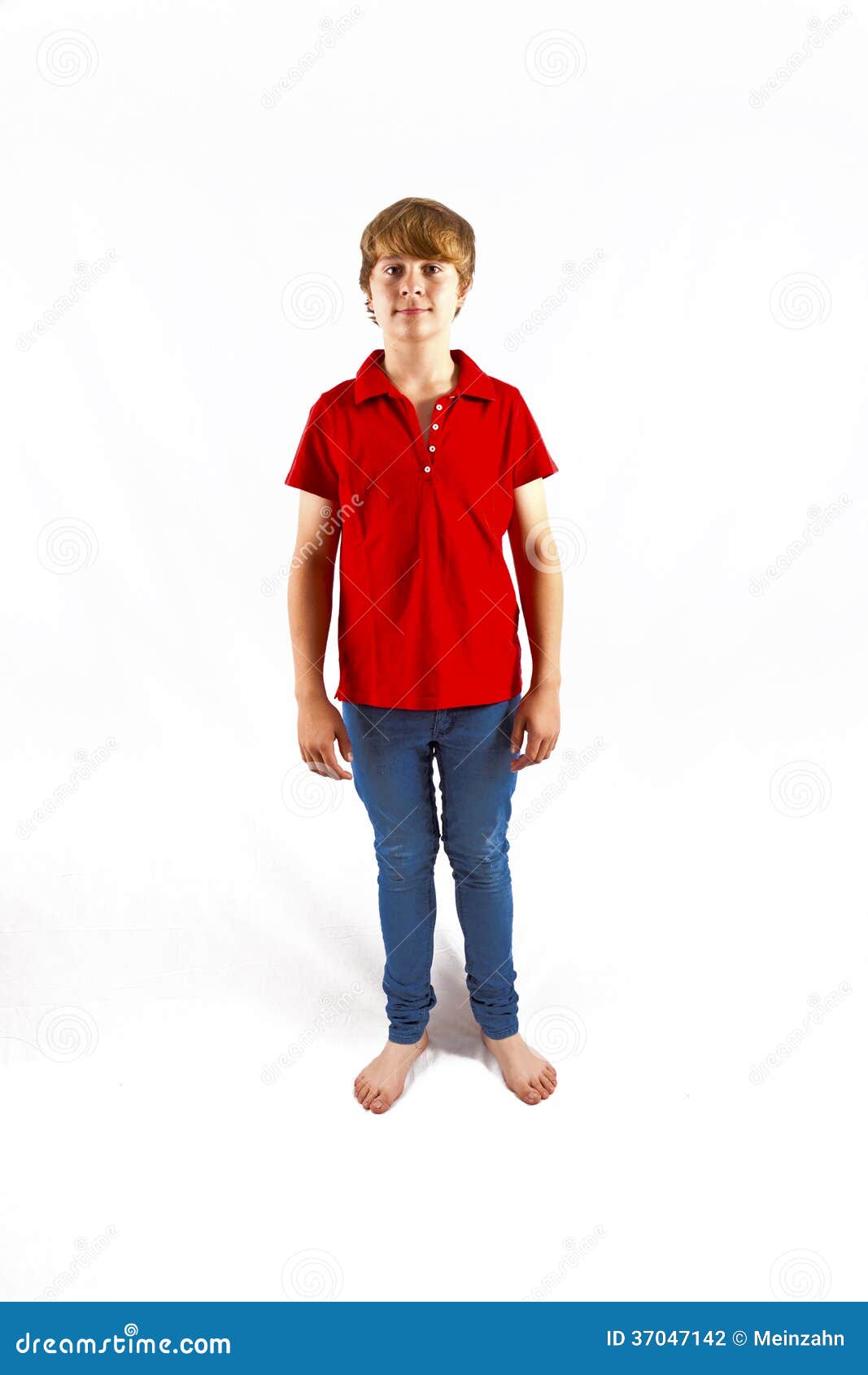Portrait of Smiling Standing Boy Stock Photo - Image of person, cute ...