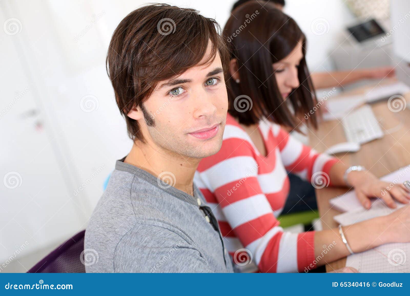 Portrait of Smiling Student in Class Stock Photo - Image of smile ... Portrait of Smiling Student in Class Stock Photo - Image of smile ...