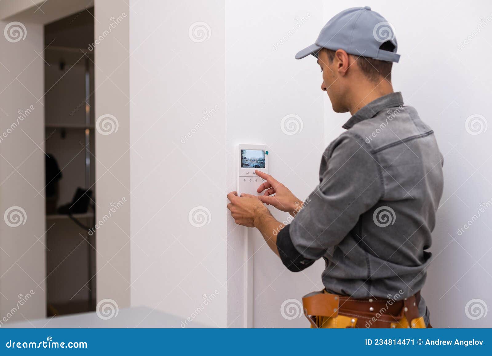 Portrait of a Smiling Technician at Work. Stock Image - Image of ...