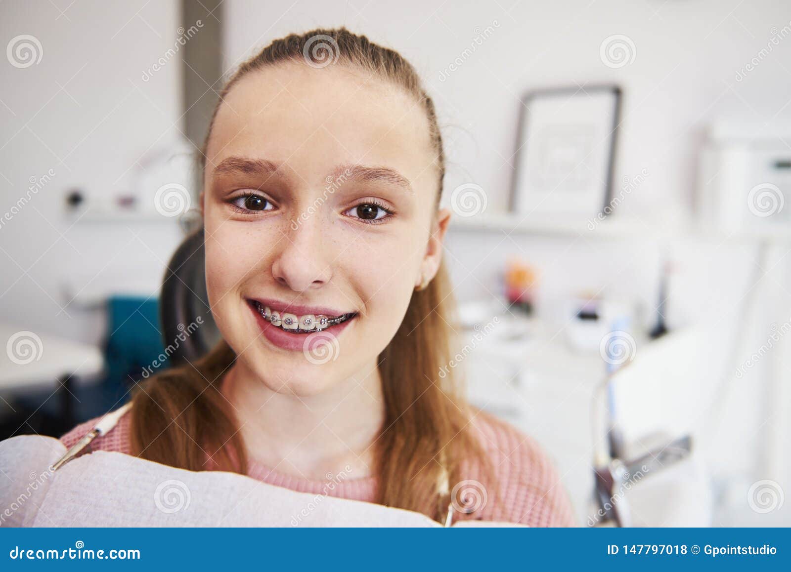 Portrait of Smiling Teenage Girl with Braces Stock Photo - Image of ... Portrait of Smiling Teenage Girl with Braces Stock Photo - Image of ...