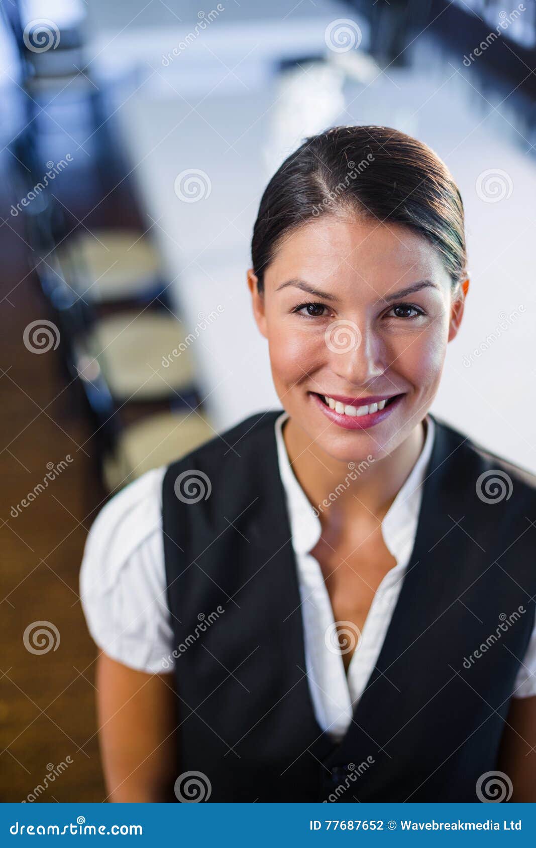 Portrait of Smiling Waitress Stock Photo - Image of portrait, caucasian ...