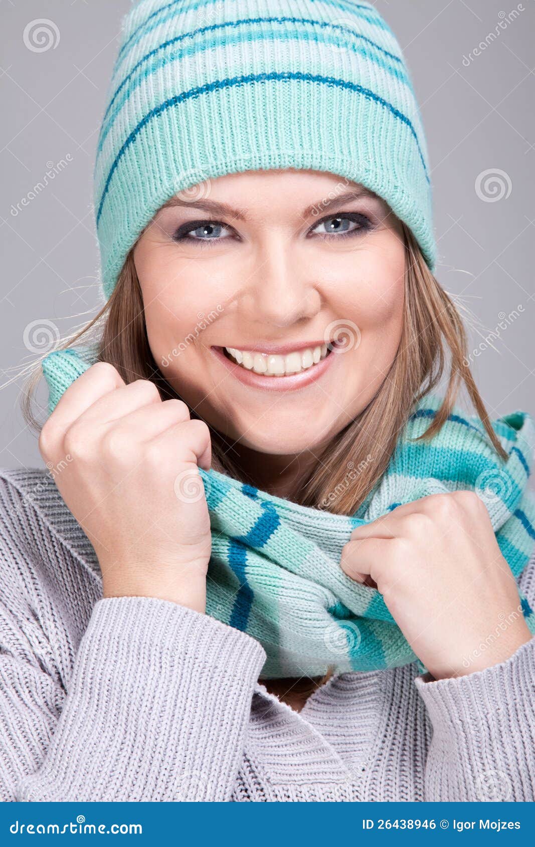 Portrait of Smiling Winter Girl Stock Photo - Image of lifestyle ...