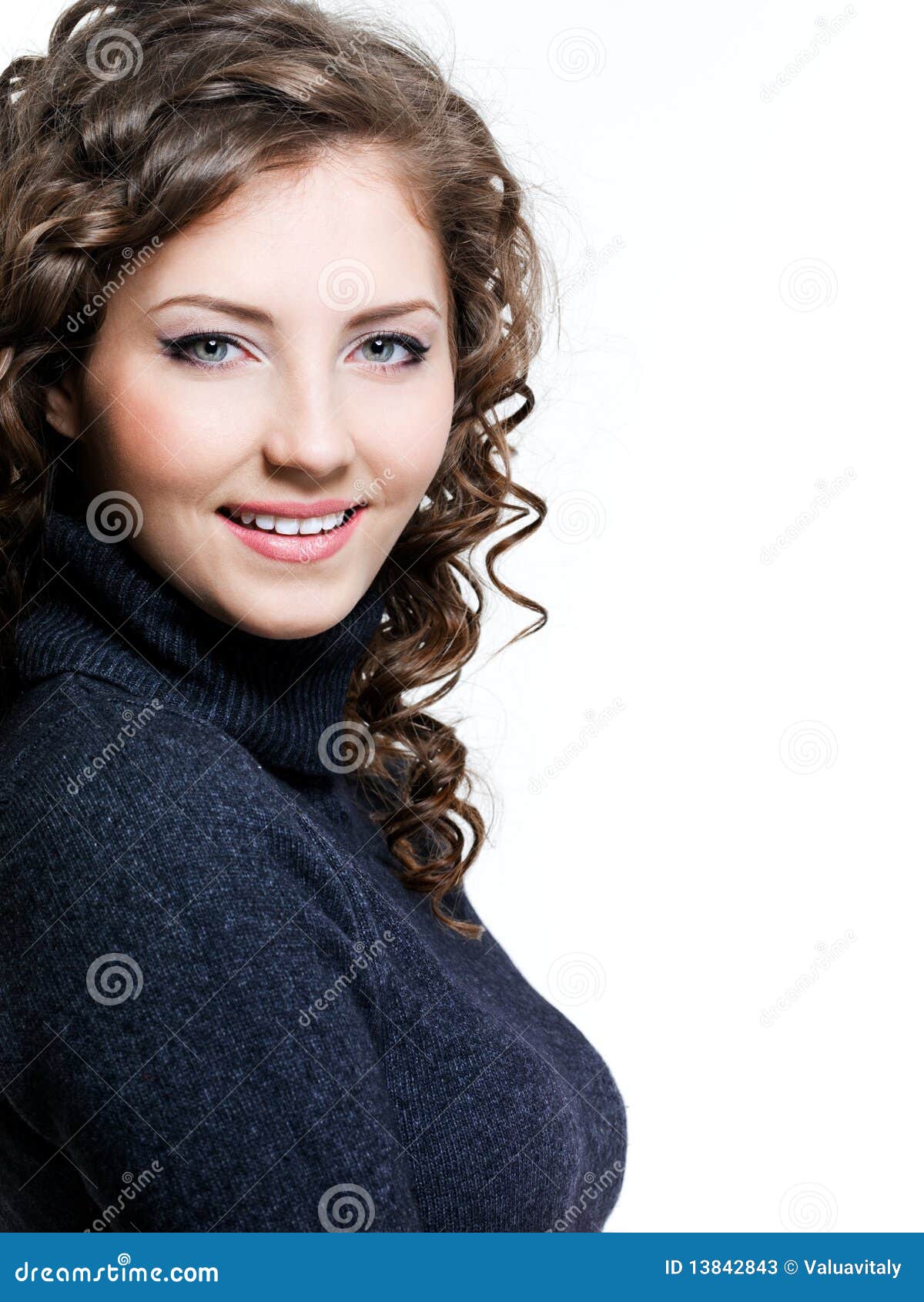 Portrait of smiling woman stock image. Image of hairstyle - 13842843