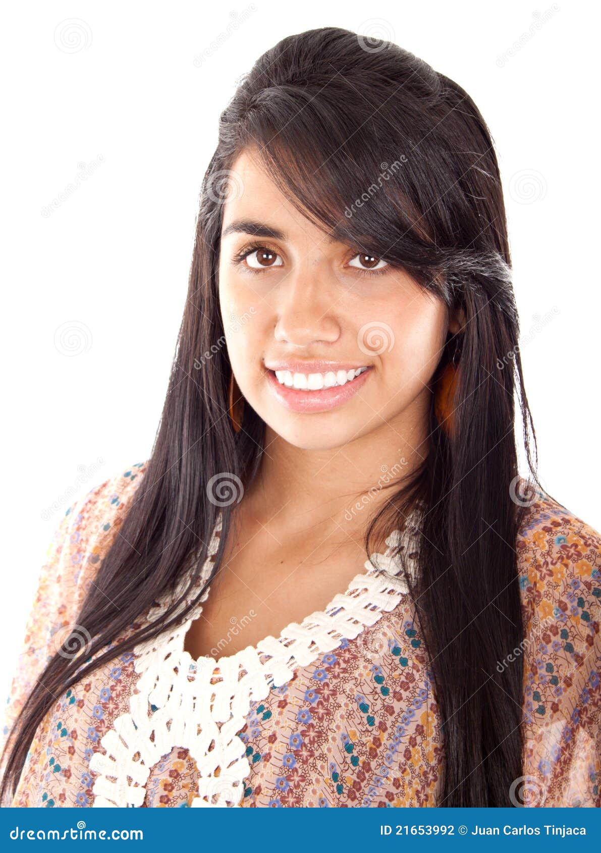 Portrait of smiling woman stock photo. Image of face - 21653992