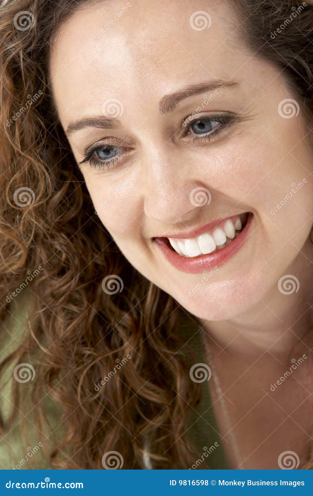 Portrait of Smiling Woman stock photo. Image of space - 9816598