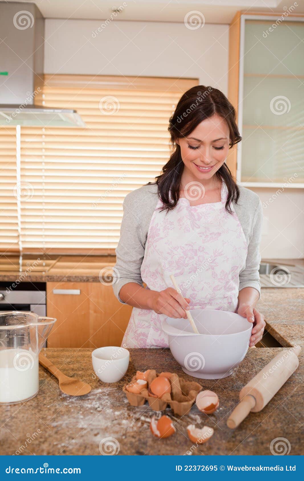 Portrait Of A Smiling Woman Baking Royalty-Free Stock Photo ...