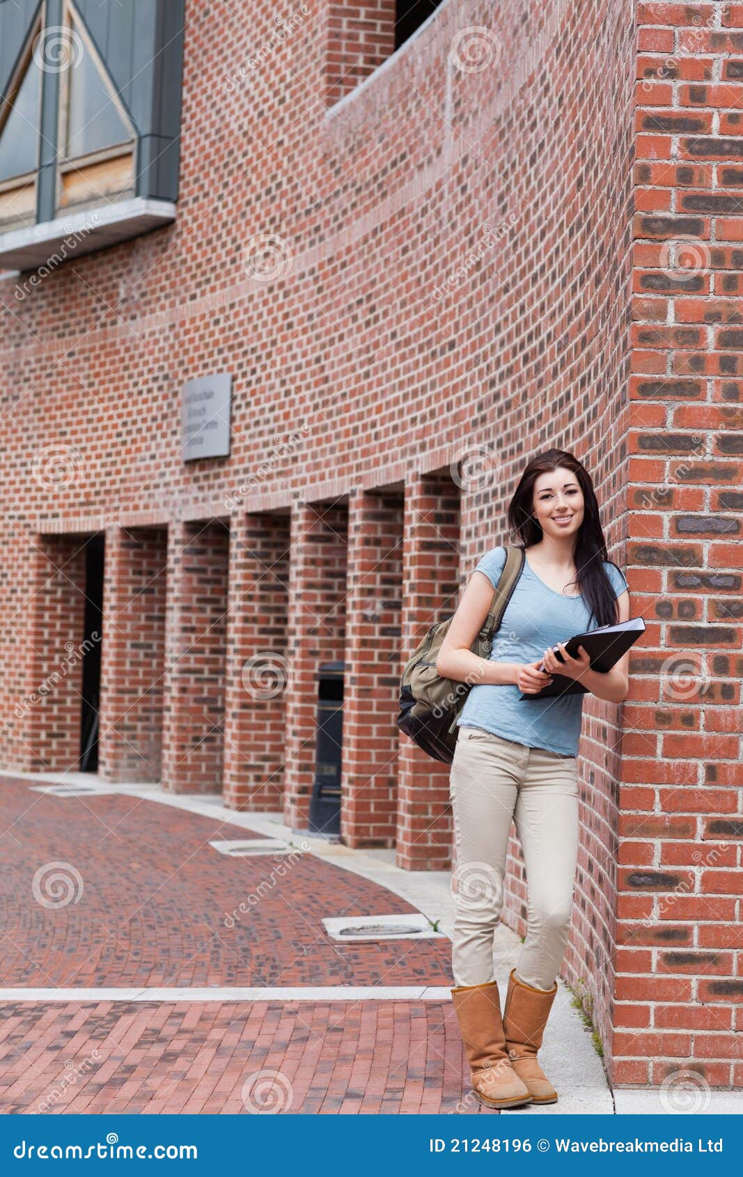 Portrait of a Smiling Woman with a Binder Stock Photo - Image of ...