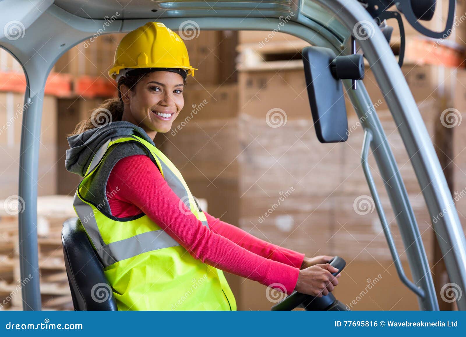 Portrait of Smiling Worker is Posing during Work Stock Photo - Image of ...